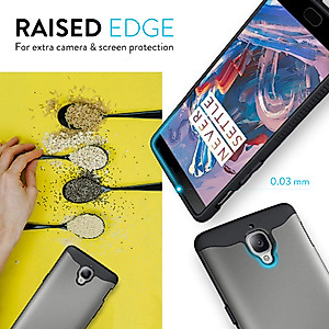 TUDIA OnePlus 3T / OnePlus 3 Case, Slim-Fit Heavy Duty [Merge] Extreme Protection/Rugged but Slim Dual Layer Case for OnePlus 3T, OnePlus 3 (Metallic Slate)