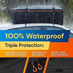 BagMate Military-Grade Waterproof Roof Bag - Rooftop Cargo Carrier – XXL 23 Cubic Feet. with 4 Door Hooks, Zipper/Buckle Closure, Extra Strap – Black Roof Bag for Cars with or Without Rack