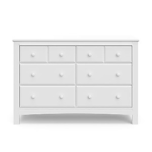 Graco Benton 6 Drawer Double Dresser (White) – Easy New Assembly Process, Universal Design, Durable Steel Hardware and Euro-Glide Drawers with Safety Stops, Coordinates with Any Nursery