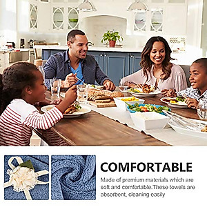 Hemoton Soft Hanging Hand Towel Bathroom Hand Towels with Hanging Loops Microfiber Lace Hand Towels Soft Absorbent Kitchen Hand Towels Hanging Blue