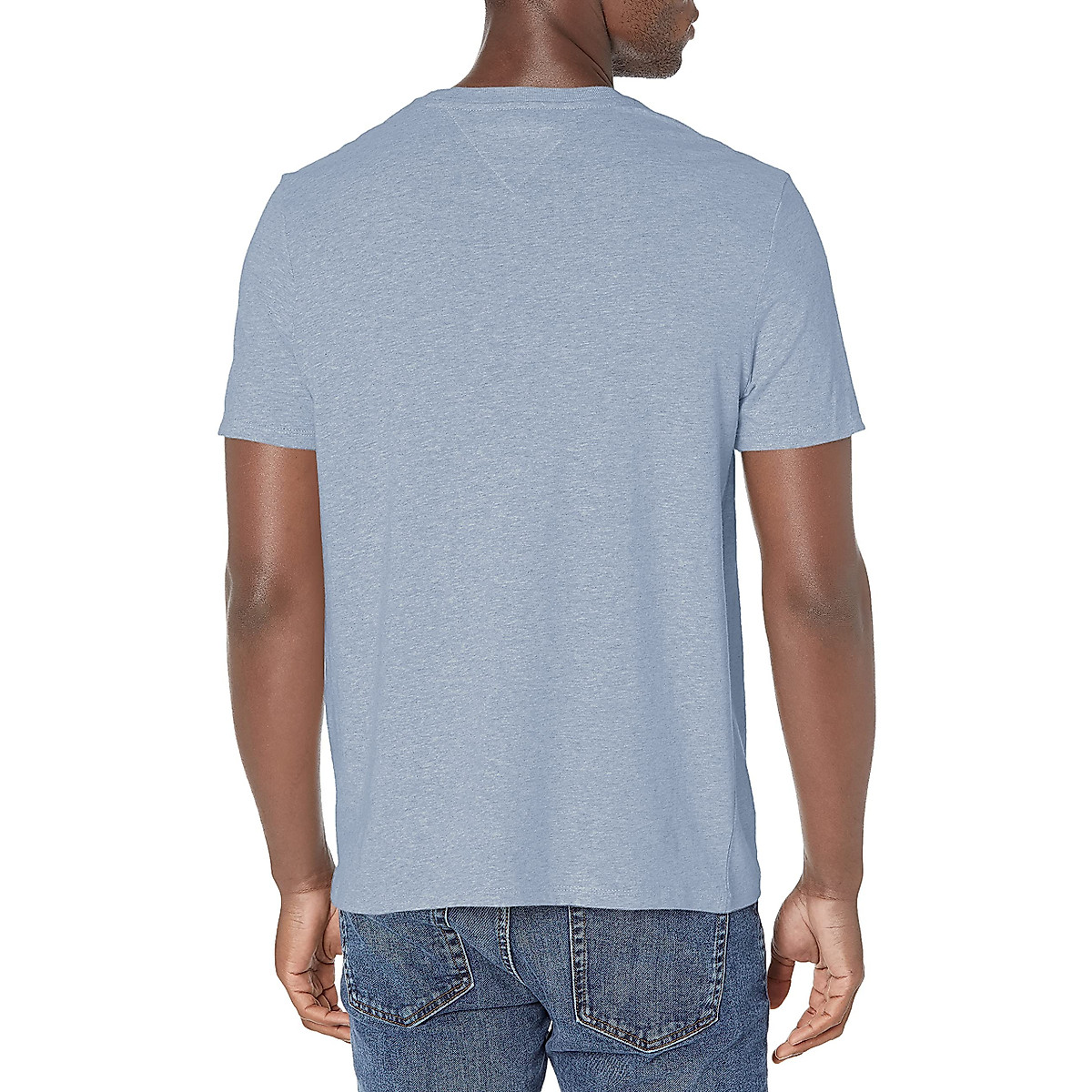 Tommy Hilfiger Men's Tall Essential Short Sleeve Cotton Crewneck Pocket T-Shirt, Malaga Blue Heather, XX-Large Big