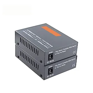 YVZOTCK 1 Pair Gigabit Fiber Media Converter Single Mode to RJ45 Fiber Media Converter SC 10/100/1000Mbps with Power Supply