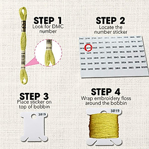 Embroidery Floss Cross Organizer Box Tools - Bobbin Winder, 1 Removable 36 Compartments with 120 Hard Plastic Floss Bobbins and Floss Number Stickers for Craft DIY Embroidery Sewing Storage(127pcs)