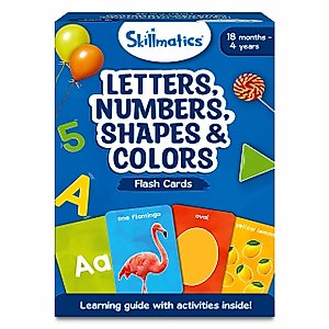 Skillmatics Thick Flash Cards for Toddlers - Letters, Numbers, Shapes & Colors, Montessori Toys & Games, Preschool Learning Activities and Toddler Toys for Kids 1, 2, 3, 4 Years