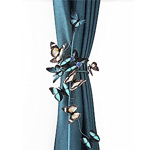 naudassods Artificial Butterfly Wreath, Fake Butterfly Decorative Vines, DIY 3D Unique Butterfly Hanging Decoration Home Wall Easter Spring Flower Party Wedding Decoration. (Peacock Blue)