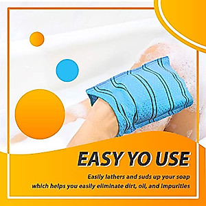 Korean Asian Exfoliating Cloth Mitt - Large Viscos Italy Bath Towel, Body Scrubbing Scrub Washcloth, 5 pcs