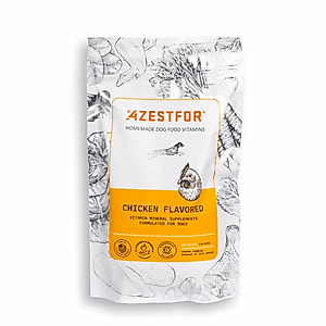 Azestfor Homemade Dog Food Supplement Dog Vitamins Made in USA Add to Holistic Whole Food Diets Raw BARF All Breeds Puppy Adult 16oz Powder