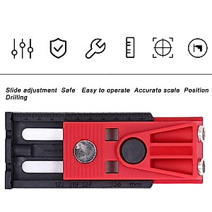 Orenic Woodworking Drill Guide Dowel Jig Kit, Precise Hole Positioning Accessories for Oblique & Pocket Hole Joinery, Self Centering Doweling Jig with Woodworking Angle Hole Locator, Drilling Fixture
