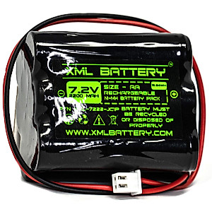 XML Battery (1 Pack 2GIG-BATT1 228844 2GIG 6MR1600AAY4Z BATT1X BATT2X H-AA2000mah 7.2v 2200mAh Ni-MH Rechargeable Battery Pack Replacement for Alarm System Security Control Panel