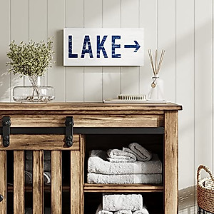 Barnyard Designs 'Lake Sign' Lake House Decor for the Home, Hanging Lake Wall Decor Lake Sign, Lake House Sign for Lake House Kitchen, Rustic Lake Decor for Home, 17" x 8"