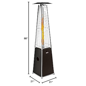 Legacy Heating Pyramid Patio Heater, 40000BTU Outdoor Patio Heater, Quartz Glass Tube Propane Heaters for Patio with Wheels, Triple Protection System, for Patio Backyard Garden Pool, Mocha