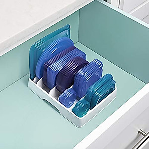 YouCopia StoraLid Food Container Lid Organizer, Large, Adjustable Plastic Lid Storage for Kitchen Cabinets