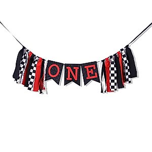 Racing High Chair Banner,Racing First/1st Birthday Party Decorations,racing First/1st High Chair Banner,checkered Flag Racing Birthday Decorations, Race Car First Birthday Cake Smash Photo Props