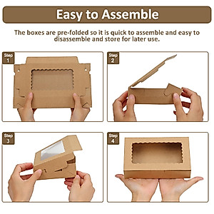 Moretoes 20pcs Cookie Boxes, 7x4.3x1.5in Small Treats Boxes, Mini Cake Boxes for Macaron Chocolate Truffle Dessert Pastry