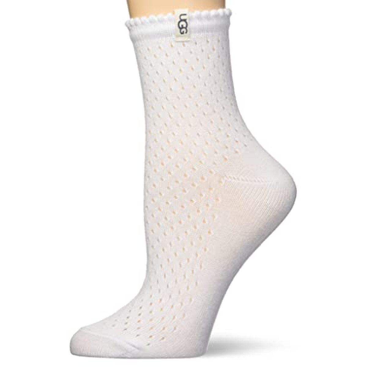 UGG Women's ADABELLA Quarter Sock, White, One Size