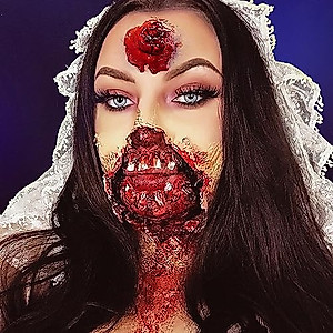 Liquid Latex Makeup Kit - White & Flesh, Blood Spray, Dripping & Gel Blood, Zombie Makeup for Wounds