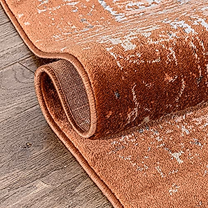 Well Woven Elle Copper Persian Vintage Shiraz (3'11" x 5'3") Area Rug Red Distressed Rust Modern Oriental Carpet