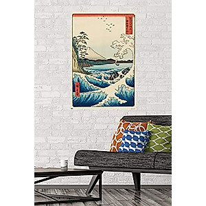 Trends International Hiroshige - The Sea at Satta Wall Poster, 22.375" x 34", Unframed Version