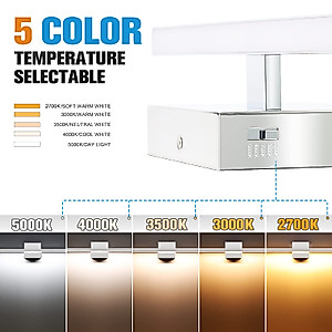 VOLISUN Modern Bathroom Vanity Light 23.6 inch, 14W Dimmable 5CCT Led Bathroom Light Fixture Over Mirror, Chrome Bar Wall Lights for Bathrooms Mirror Cabinets Bedroom-ETL Certificated