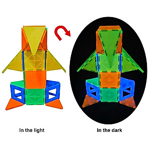 vanstarry 65 Piece Magnetic Tiles Building Blocks Set for Boys Girls Preschool Educational Construction Kit Magnet Stacking Toys for Kids Toddlers Children 3 4 5 6 7 8 Year Old