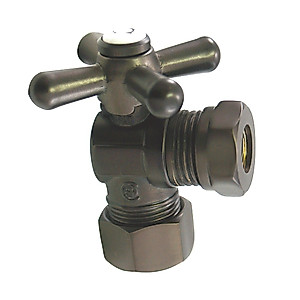 Kingston Brass CC54305X Vintage 5/8-Inch OD X 1/2-Inch or 7/16-Inch Slip Joint Quarter-Turn Angle Stop Valve, 2-1/8-Inch, Oil Rubbed Bronze