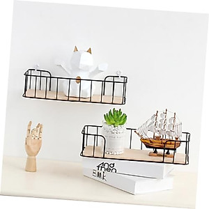 CAXUSD 2pcs Bathroom Storage Mounted Storage Shelf Home Storage Rack Bookshelf for Office Storage Stand Wall Mounted Shelves for Storage Floating Bookshelves Hanging Wall Wooden