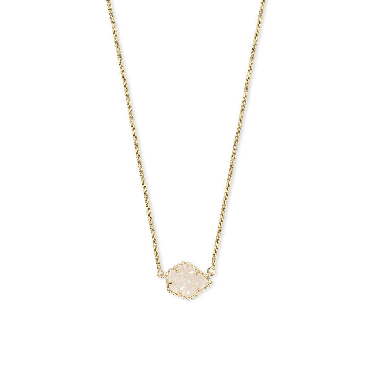 Kendra Scott Tess Pendant Necklace for Women, Fashion Jewelry, Gold-Plated, Iridescent Drusy
