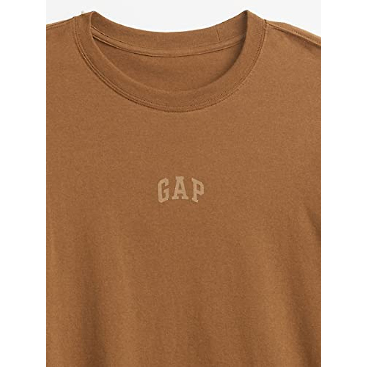 GAP Mens Relaxed Fit Long Sleeve Logo T-Shirt Bright Brown