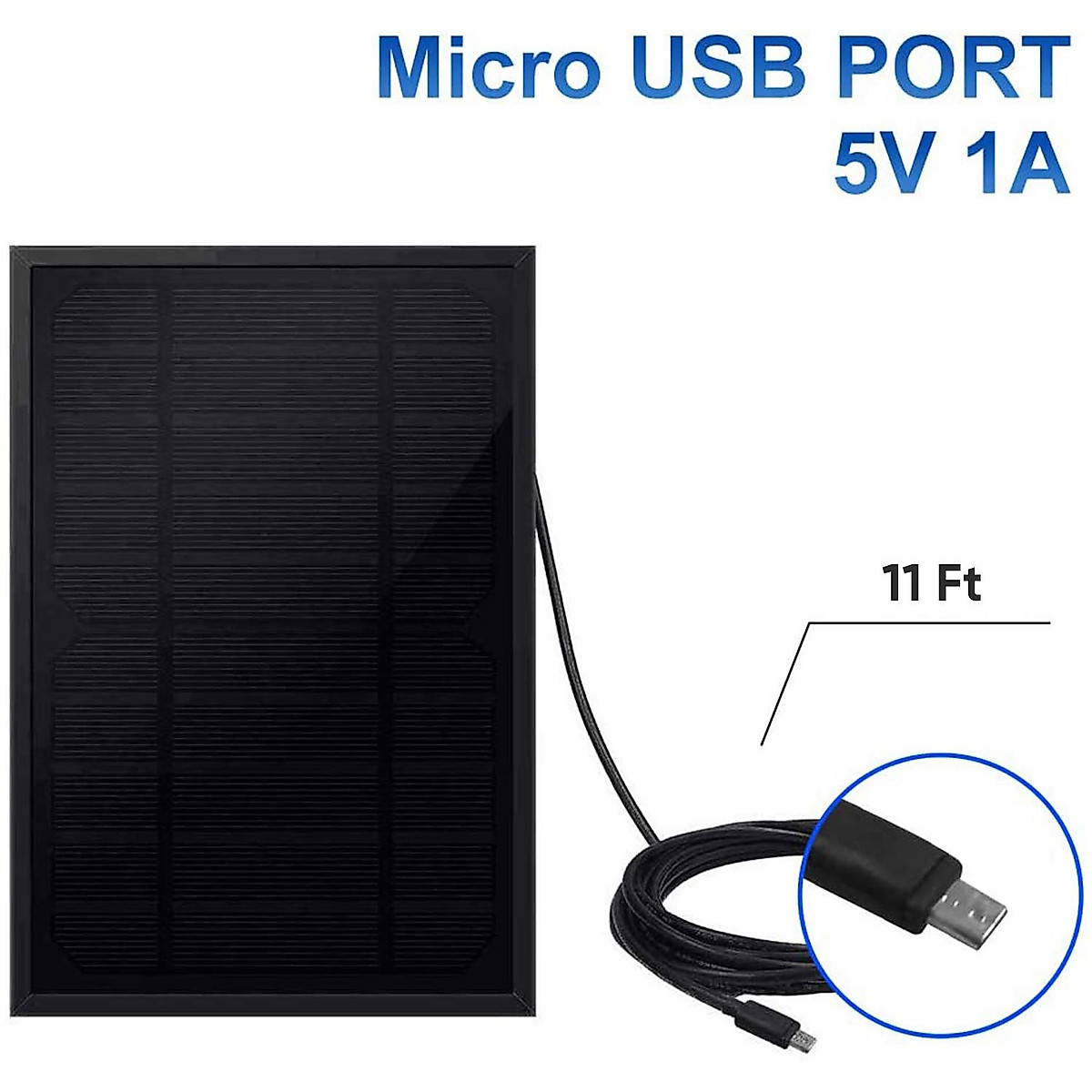 Weatherproof Solar Panel for Indoor/Outdoor Battery Powered Security Camera,5W Solar Panel Power Supply for Startvision Wireless Security Camera, 5V 1A Micro USB Port, Adjustable Mounting Bracket