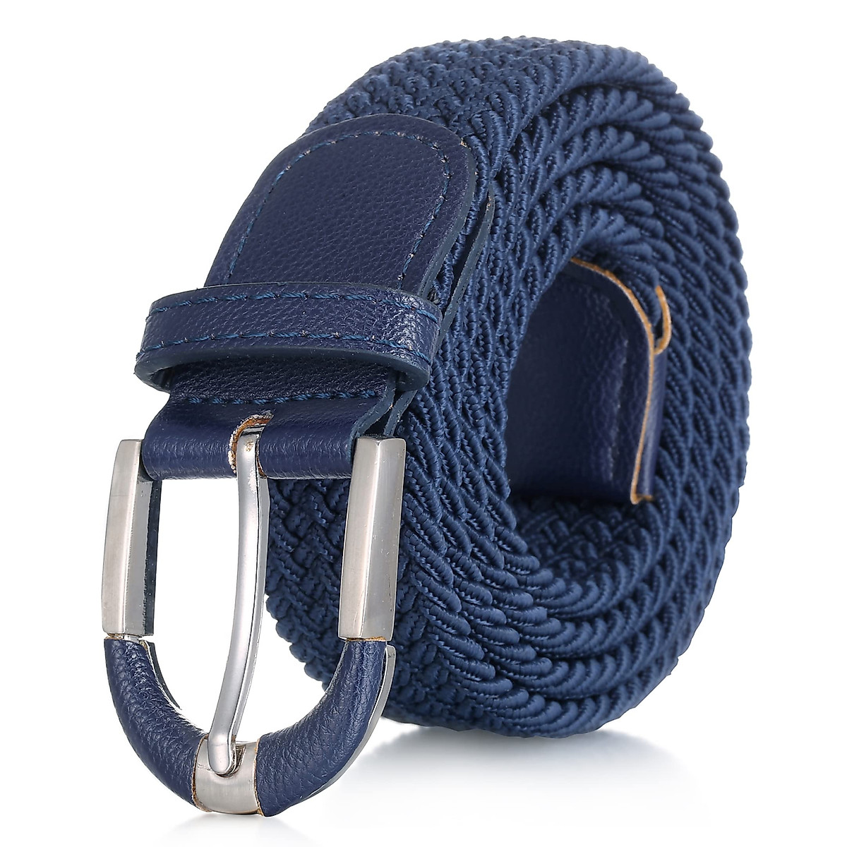 Marino Golf Belts for Men - Braided Woven Stretch Belts comes with a Gift Box - Navy - Small (32-36")