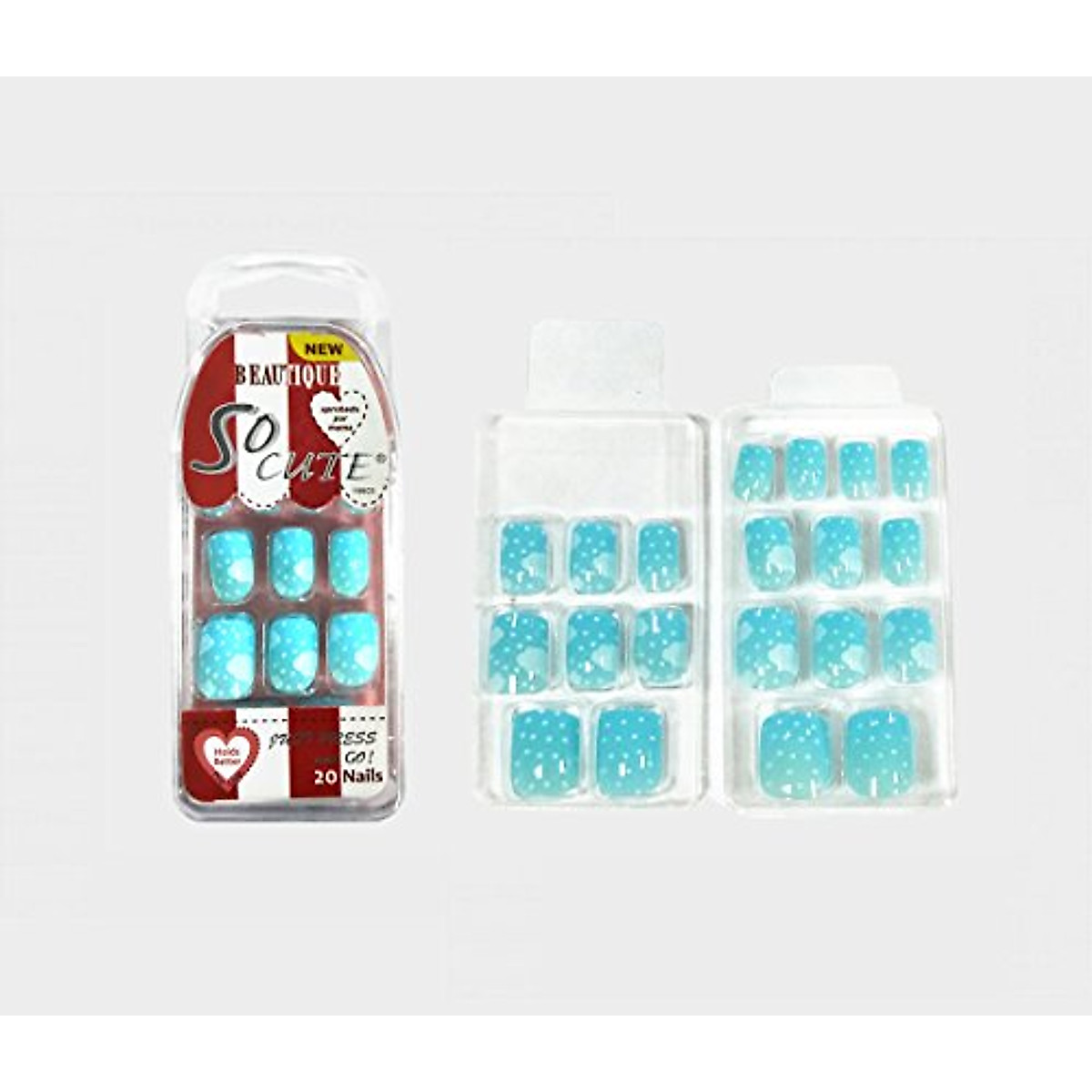 Beautia 3 Pack 60Tips So Cute Junior False Fake Design Nails, Sticker Nail for Kids