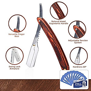 Shaving Kit for Men, Professional Barber Straight Edge Razor with Shaving Cream, Brush, Bowl. Perfect Gifts for Him Man Dad Father Boyfriend, Christmas Gifts for Men Him Stocking Stuffers