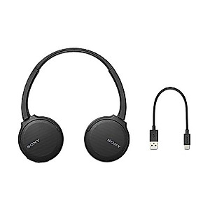 Sony WH-CH510 Wireless On-Ear Headphones (Black) Bundle with USB Bluetooth Dongle Adapter (2 Items)