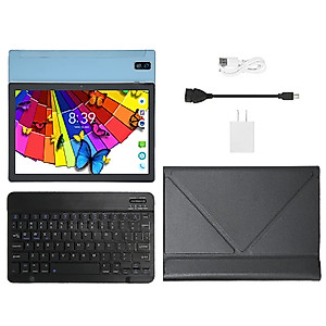 Diydeg 10 inch Tablet, 2 in 1 Computer Tablet with Keyboard, Octa Core Processor, 8GB RAM 128GB ROM & 128GB Expand, 5MP+13MP Dual Camera, 1080P FHD Touch Screen, WiFi, 8800mAh Battery (Blue)