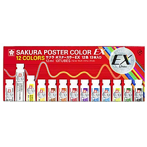 Sakura Color Products 13 12-color Poster Colors a Lamination Tube Is Entered.