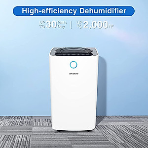 SEAVON 2,000 Sq. Ft Dehumidifiers with Pump for Home and Basements, with 2L Water Tank, Ideal for Bedroom, Bathroom, Intelligent Humidity Control, Continuous Drainage for Living Room/Closet