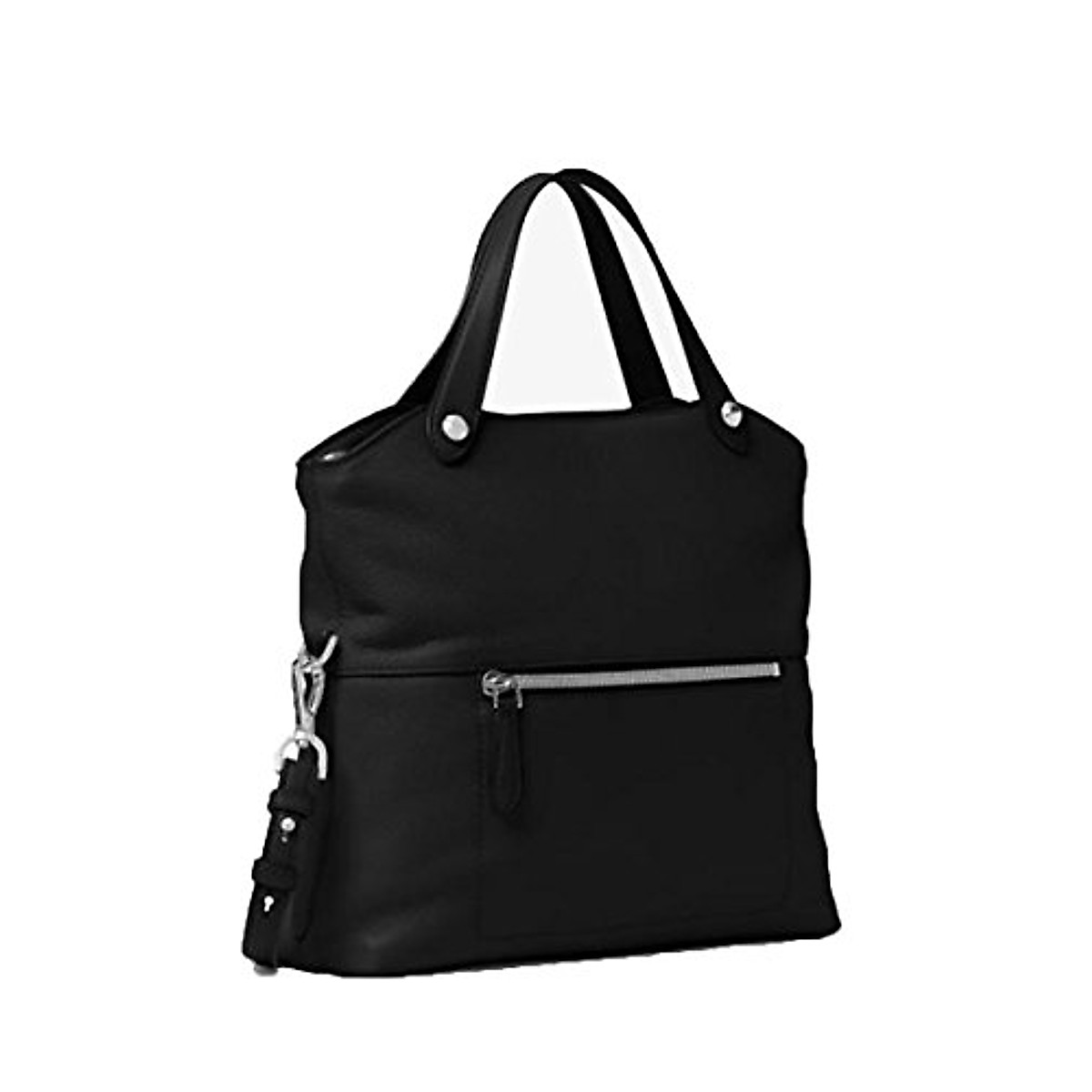 MICHAEL Michael Kors Womens Hyland Leather Satchel Handbag Black Medium