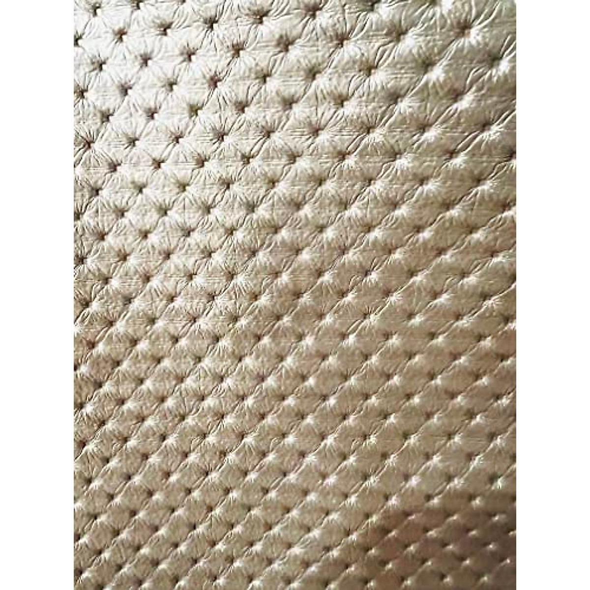 FABRICS FOREVER - Faux Leather Diamond Embossed Stitch Rose Gold Silver Upholstery Fabric by The Yard - 54’’ Wide | Silver Vinyl Fabric Material Faux Leather Sheets for DIY, Upholstery Crafts