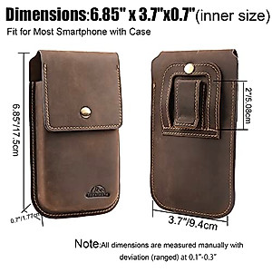 Topstache Leather Phone Holster for Belt,Flip Cell Phone Case with Belt Clip for S22 Ultra,S22 Plus,S22, Pouch for iPhone 14/13 Pro Max, Universal Smartphone Sheath