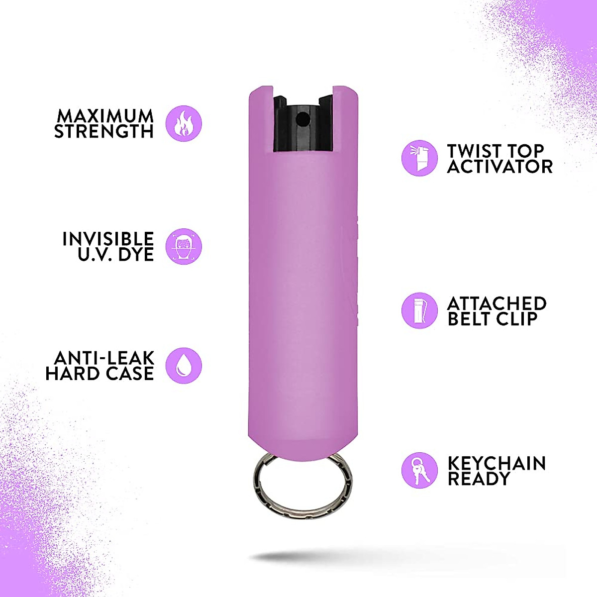 Guard Dog Pepper Spray Stun Gun Combo Pack - Self Defense Keychain Set, Personal Safety Devices for Women, Home Defense & Self Defense Kit (Lilac)