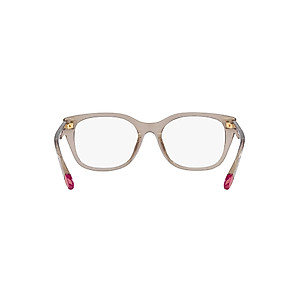 A|X ARMANI EXCHANGE Women's AX3099U Universal Fit Square Prescription Eyewear Frames, Shiny Transparent Tundra/Demo Lens, 53 mm