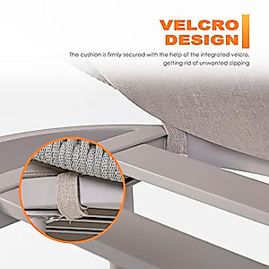 Nuu Garden Outdoor Dining Chairs Set 2, 2 Piece Bistro Dining Chairs, Rope Single Chair Set of 2 with Cushions, Coffee & Light Grey