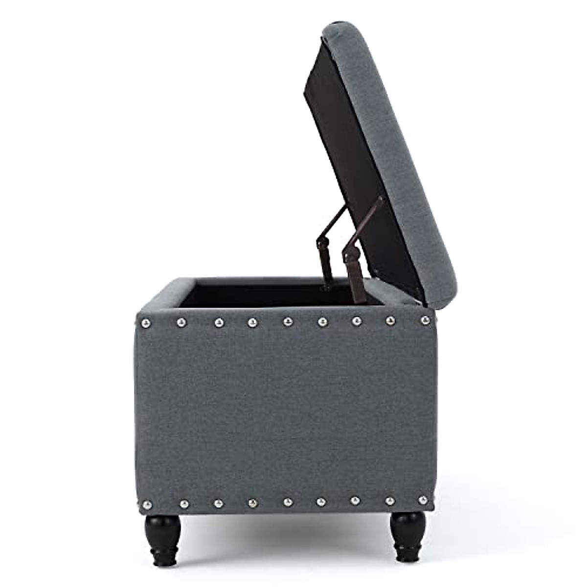 Christopher Knight Home Tatiana Fabric Storage Ottoman, Charcoal