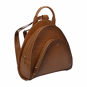 VELEZ Leather Mini Backpack For Women - Brown Shoulder Bag Purse