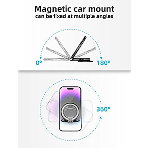 TOPGO Compatible for MagSafe Car Mount Magnetic Phone Mount for Car for Tesla Strong Magnet Hands Free Fit for iPhone 14 Samsung More Smart Phones