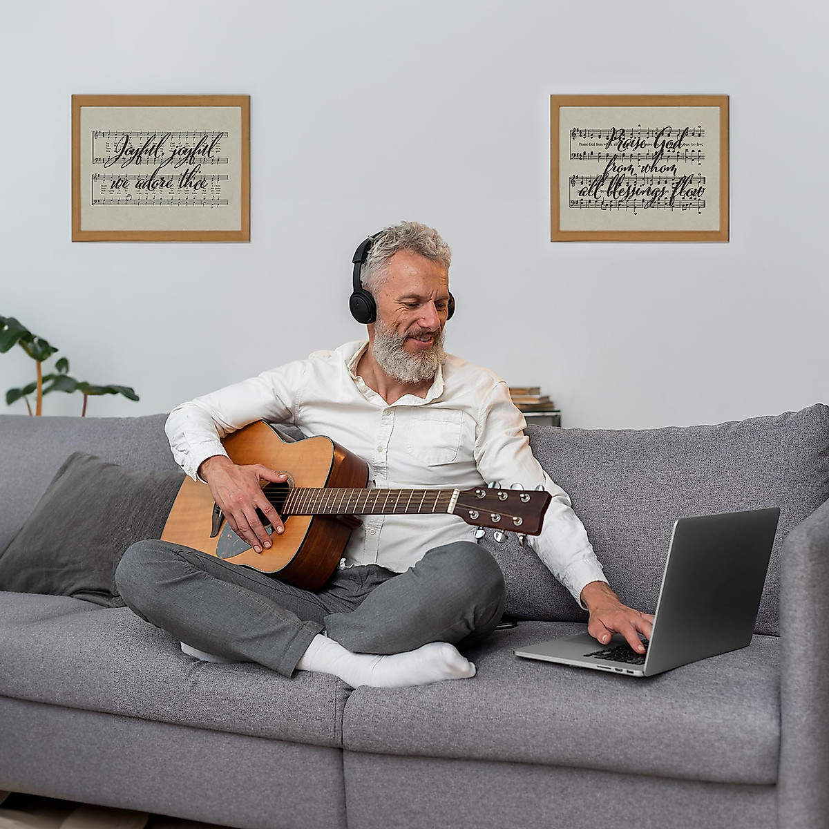 Praise Hymns - Sheet Music Wall Decor, Our Inspirational Christian Music Wall Art Poster is A Great Doxology Hymn of Joy For Church, Office Decor, Living Room Decor or Home Decor, Unframed Set - 8x10