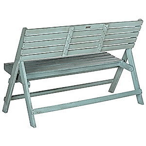 Safavieh Outdoor Collection Luca Ash Grey Folding Bench
