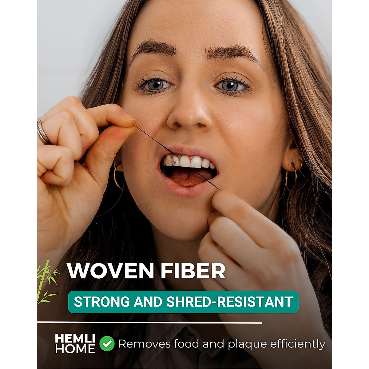 Vegan Bamboo Charcoal Dental Floss - 5-Pack - Refillable Bamboo Container - 5 x 33 Yards - Eco-Friendly Floss - Candelilla Wax Floss with Natural Mint Flavoring