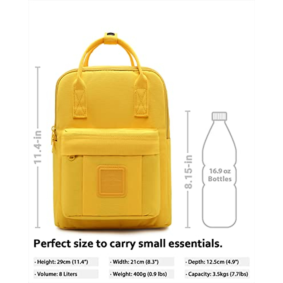 HotStyle BESTIE Mini Backpack Purse Small Bag with Multiple Pockets, Little Size Cute for Day Tirp, Travel & Everyday, Yellow
