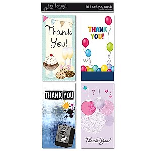 Tallon Just To Say Adult 4 Design Thank You Card (Box of 16)